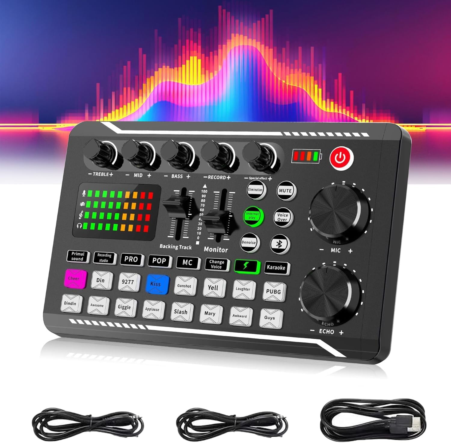 Live Sound Card with DJ Mixer Effects & Voice Changer, Professional ...