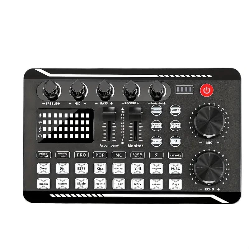 Live Sound Card with Dj Mixer Effects & Voice Changer, F998 Live Sound ...
