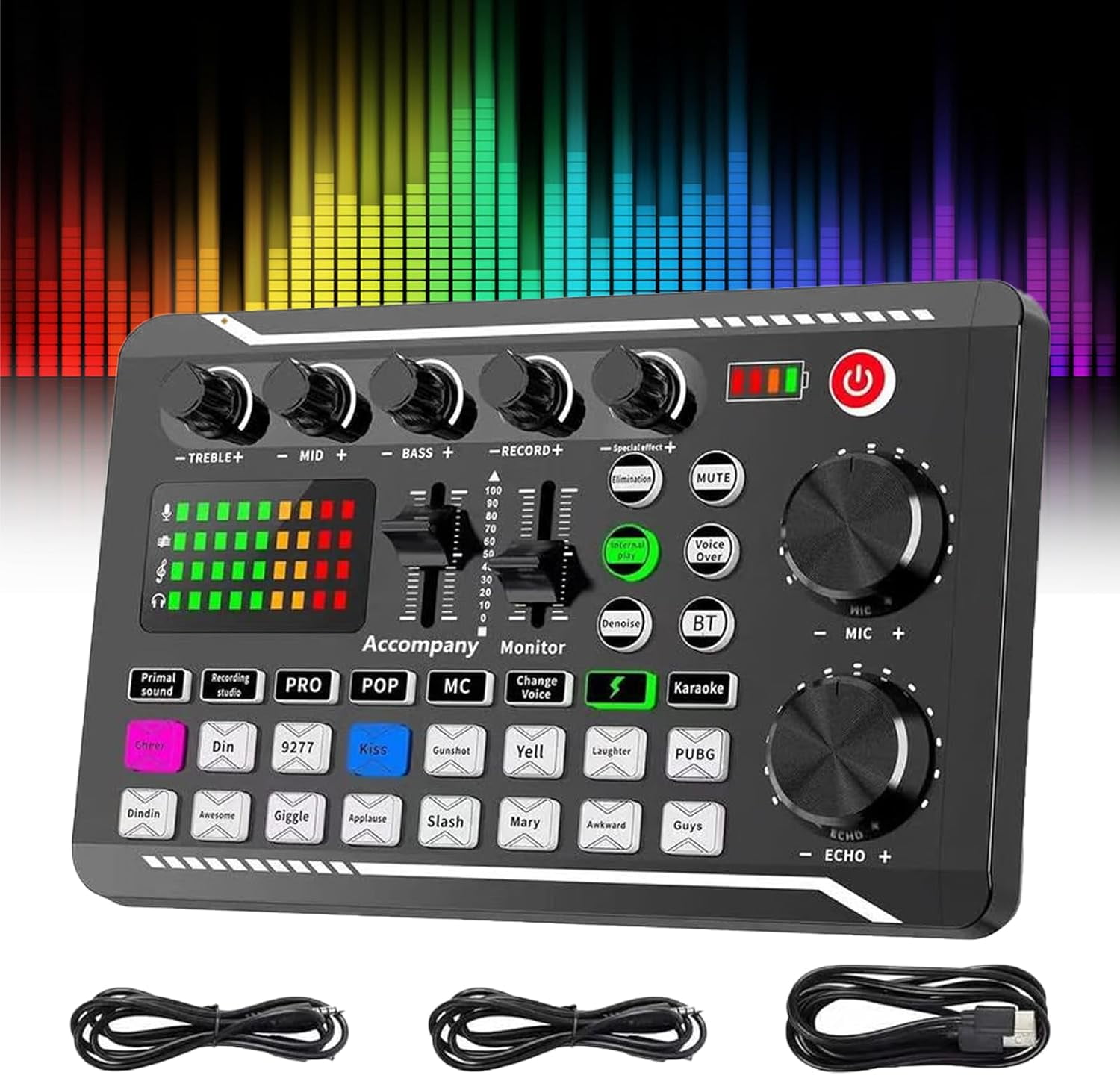 Live Sound Card with Dj Mixer Effects & Voice Changer, F998 Live Sound ...