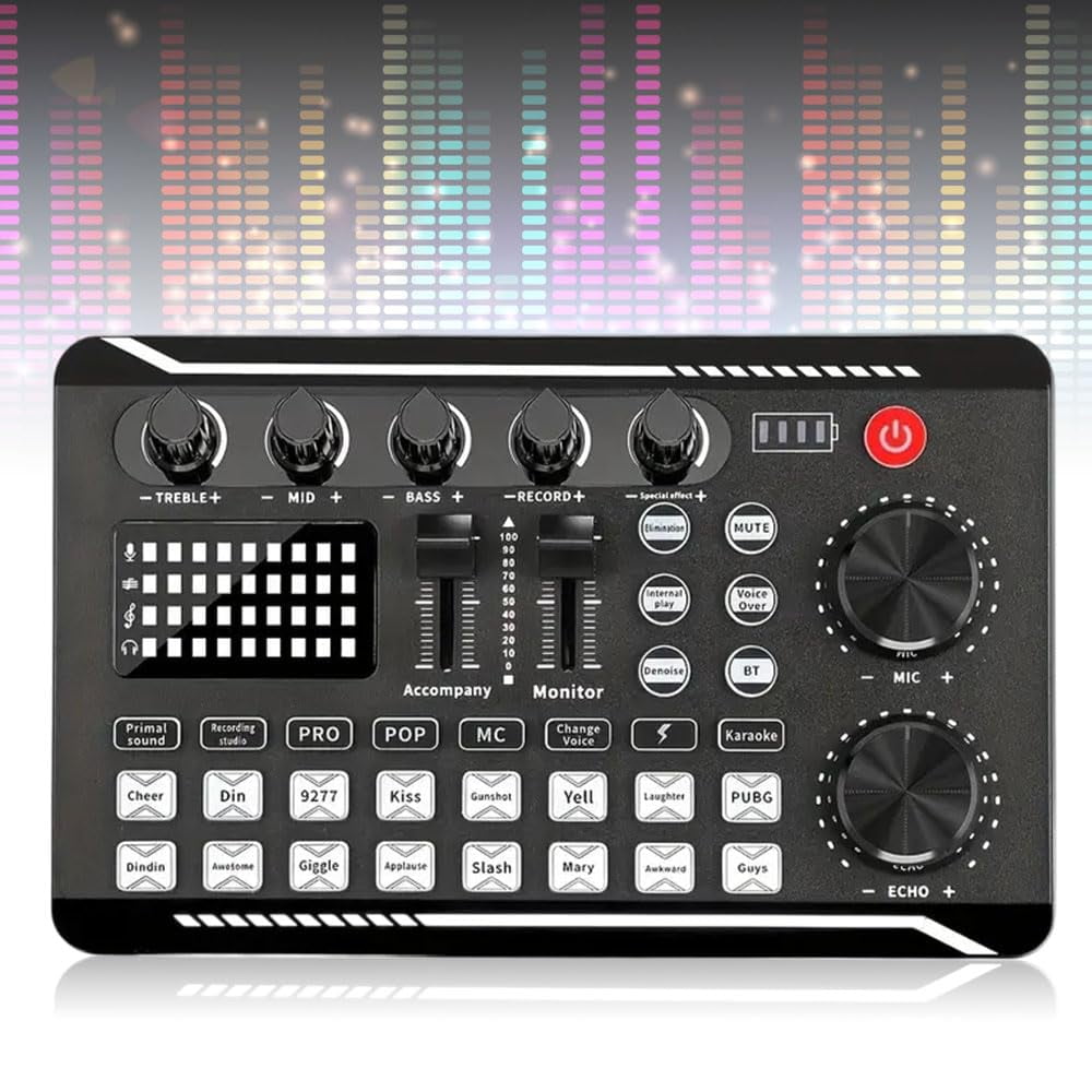 Live Sound Card with Dj Mixer Effects & Voice Changer, F998 Sound ...