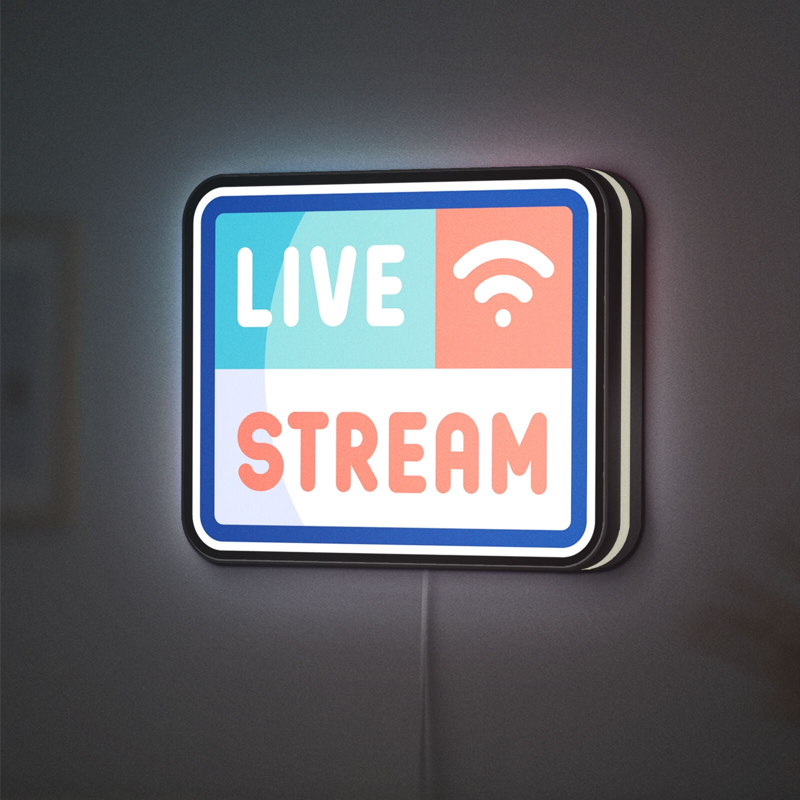 Live Streaming 3D Novelty Light Box, Multimedia Broadcast Wall Art ...