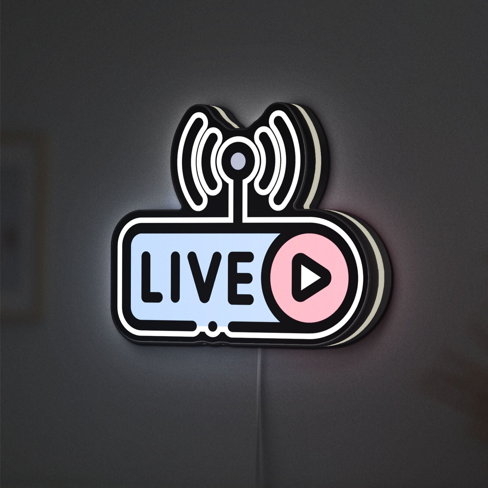 Live Streaming 3D Novelty Light Box, Social Media Broadcast Decor ...
