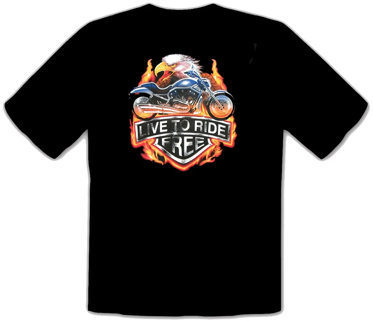 Live To Ride Custom Bike Kustom Rockabilly Harley Chopper Black T-Shirt ...