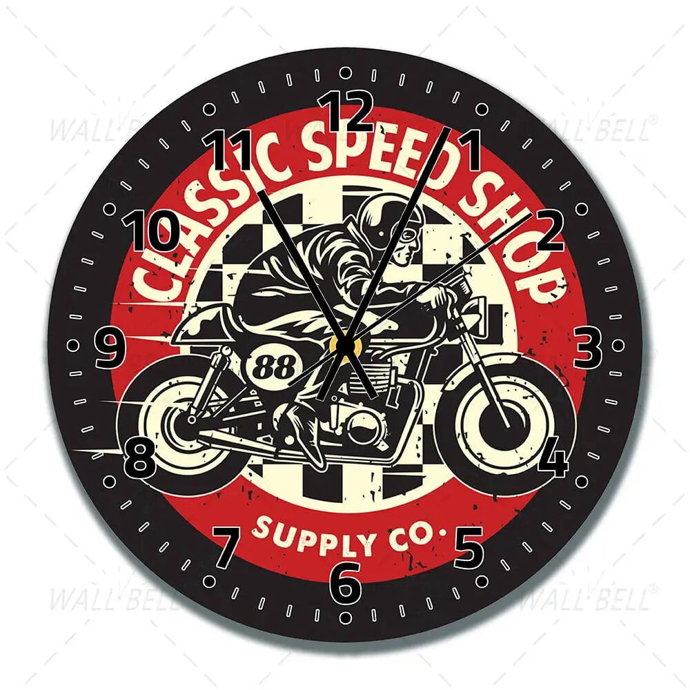 Live To Ride Motorcycle Autobike Wall Clock Silent Decorative Wooden ...