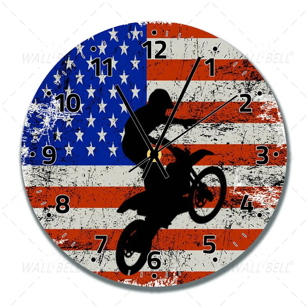 Live To Ride Motorcycle Autobike Wall Clock Silent Decorative Wooden ...