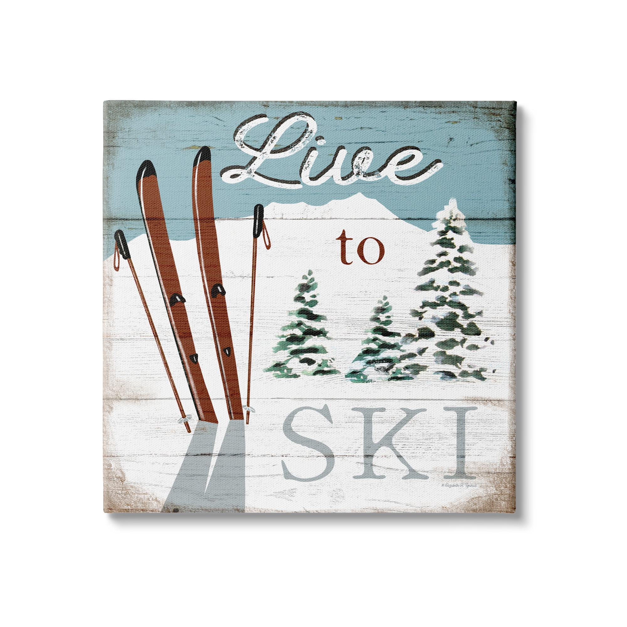 Stupell To Ski Snow Sports Canvas Art Print - 36x36 Inches - Walmart.com