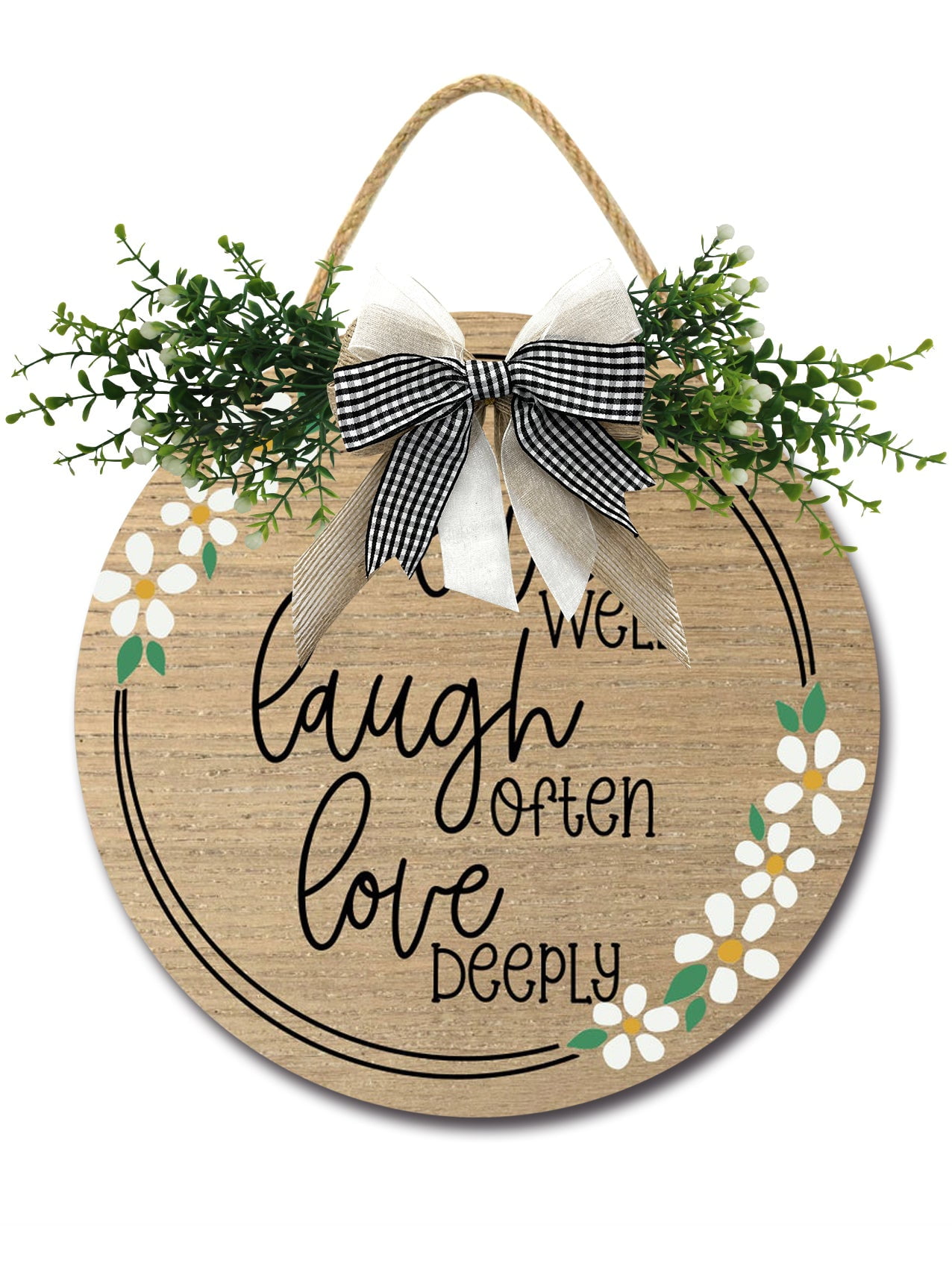 Live Well Laugh Often Love Deeply Sign Front Door Porch Decorations ...