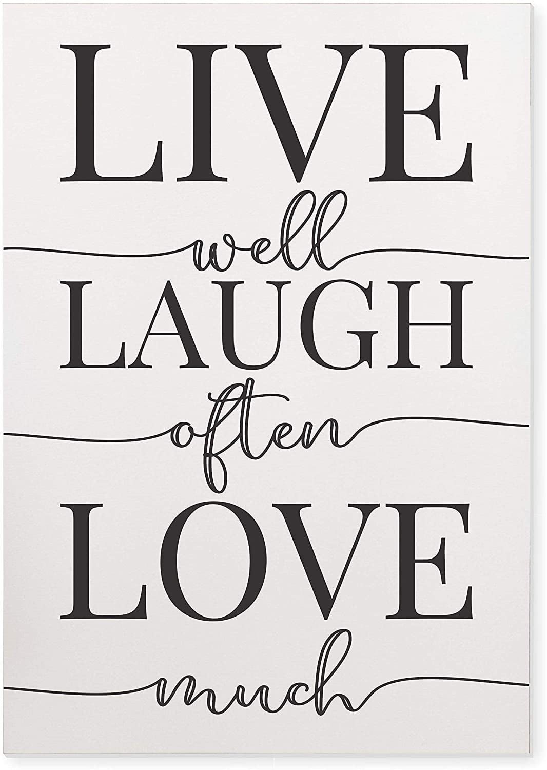 Live Well Laugh Often Love Much Wood Sign 12x18 - Walmart Business Supplies