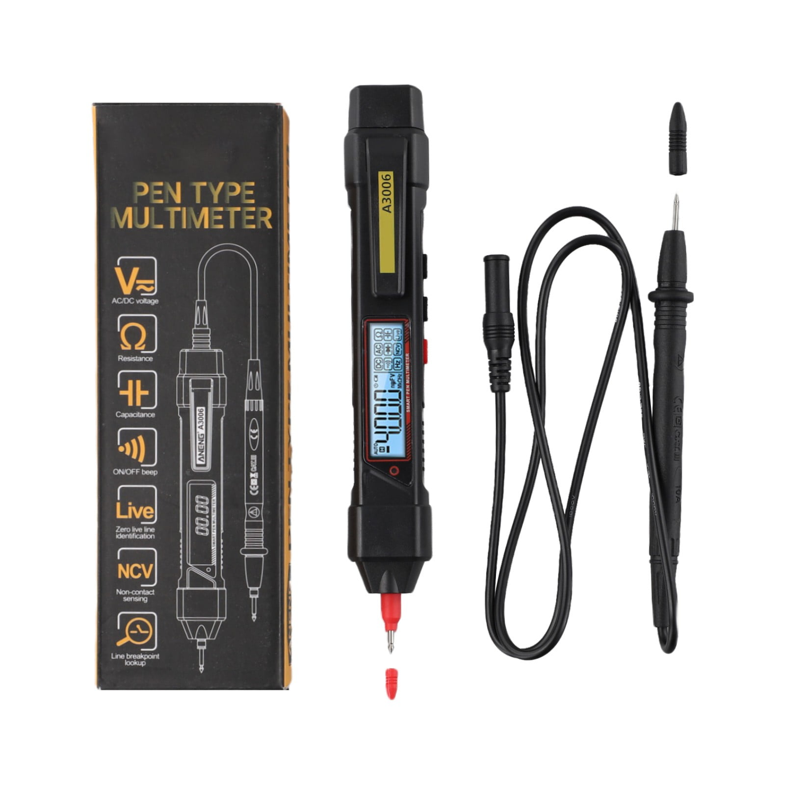 Live Wire Identification Multi-function Pen Multimeter For Electricians Backlight Screen Buzzer ...