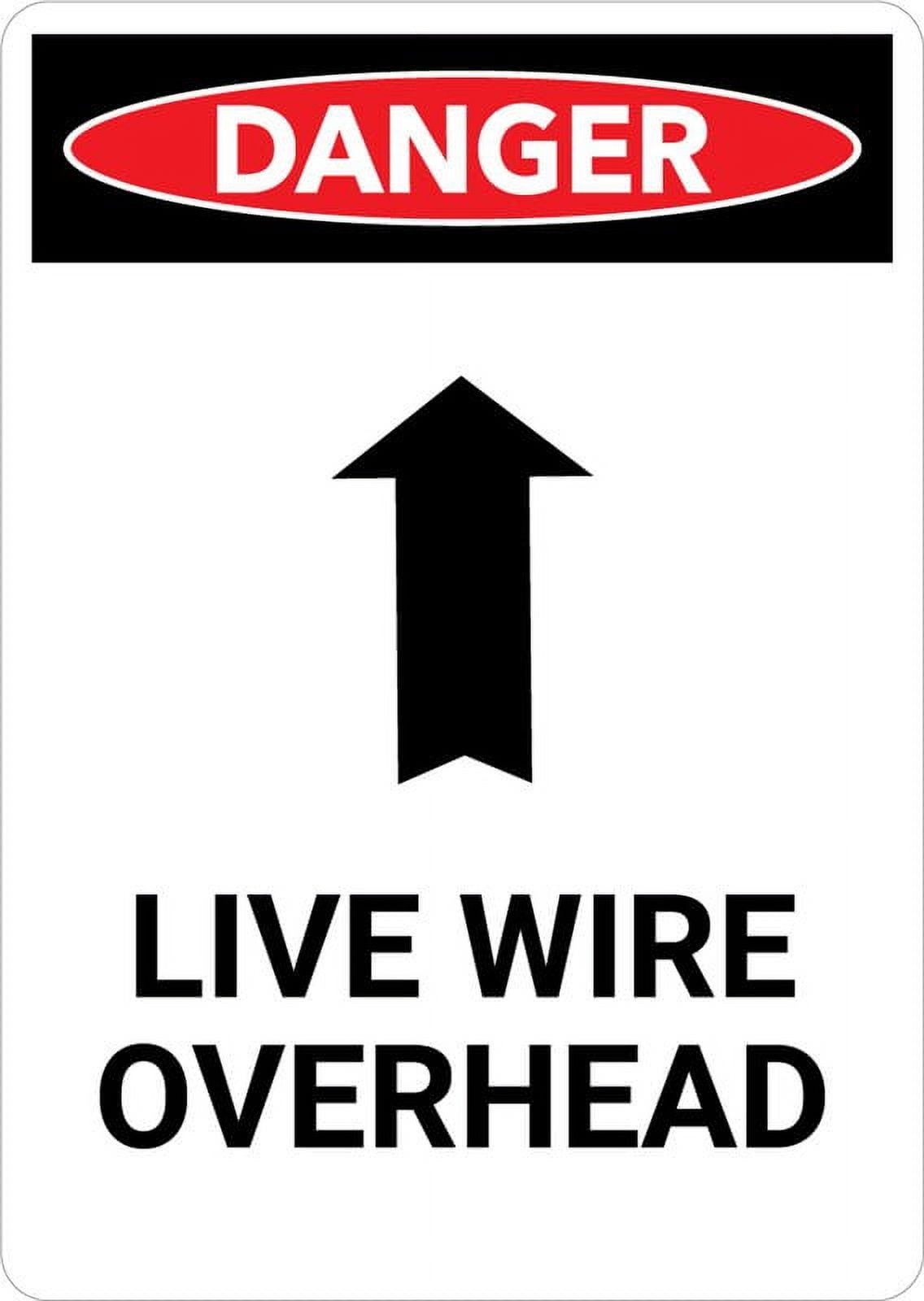 Live Wire Overhead With Arrow Retro Metal Tin Signs 12X8 Inch For Shop ...