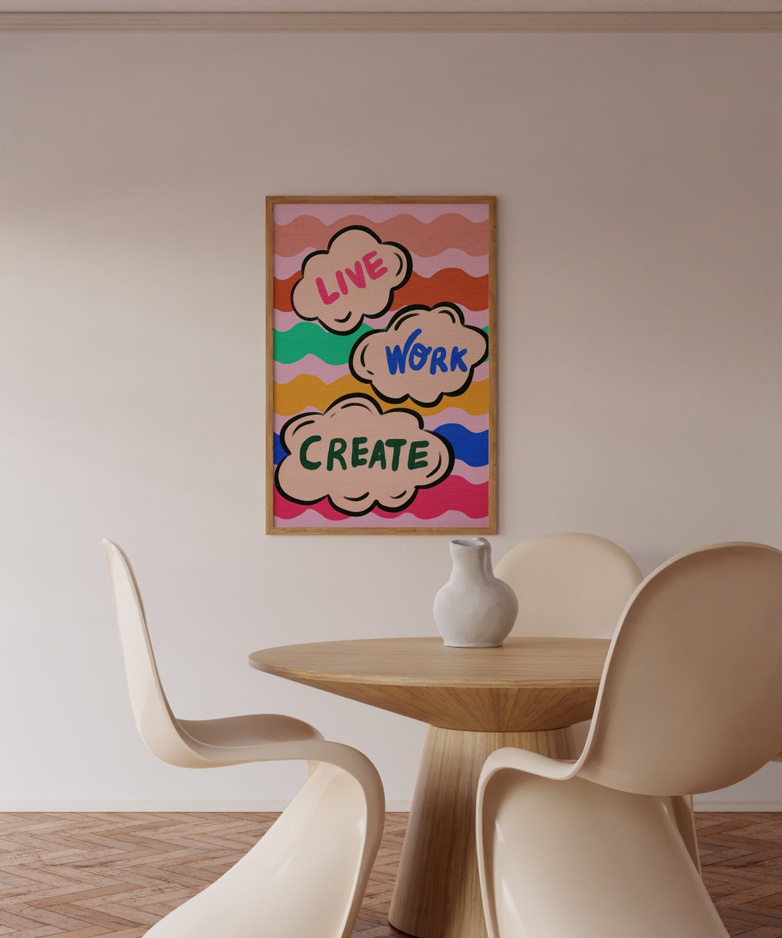 Live Work Create Poster, Motivational Quotes Typography, Colorful Wall ...