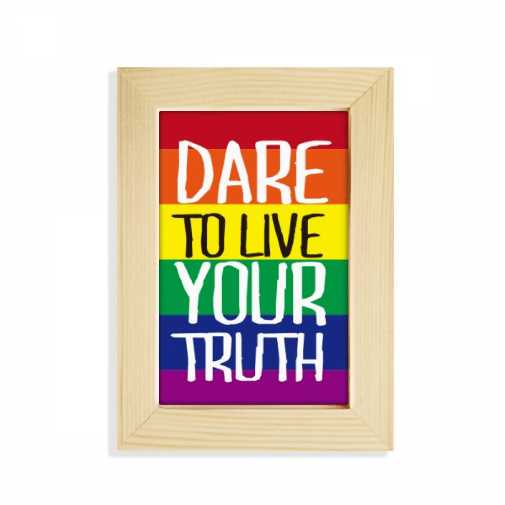 Live Your Truth LGBT Rainbow Flag Desktop Display Photo Frame Picture ...