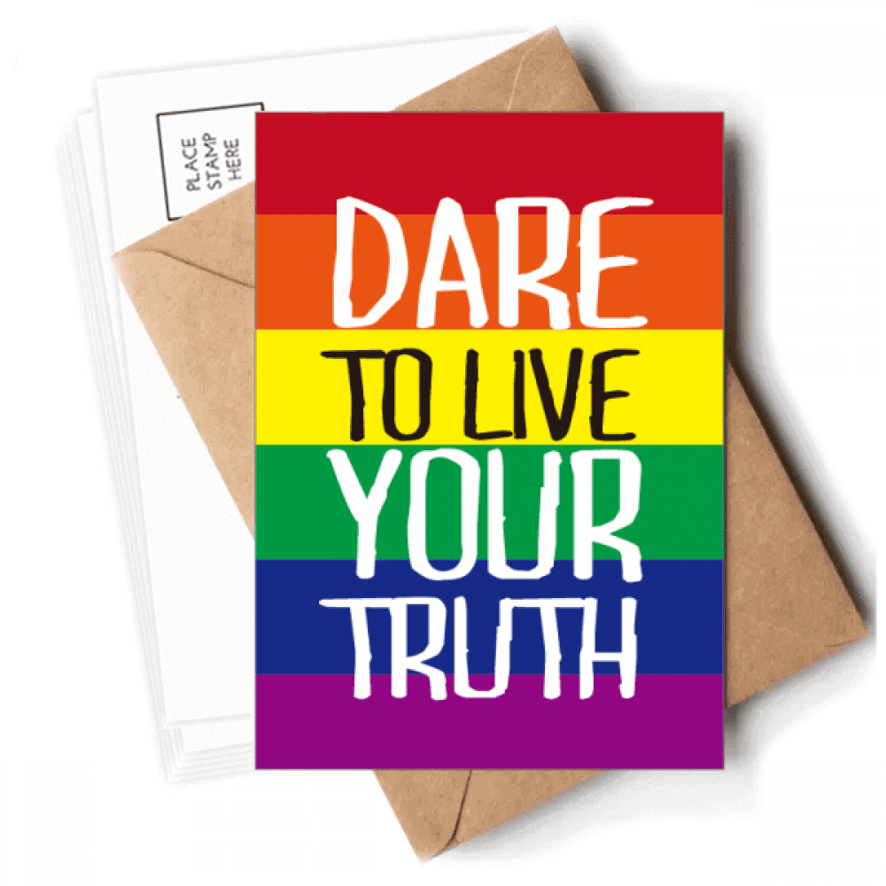 Live Your Truth LGBT Rainbow Flag Postcards Envelopes Blank Note Cards ...