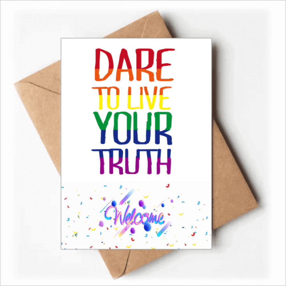 Live Your Truth LGBT Rainbow Flag Welcome Back Greeting Cards Envelopes ...