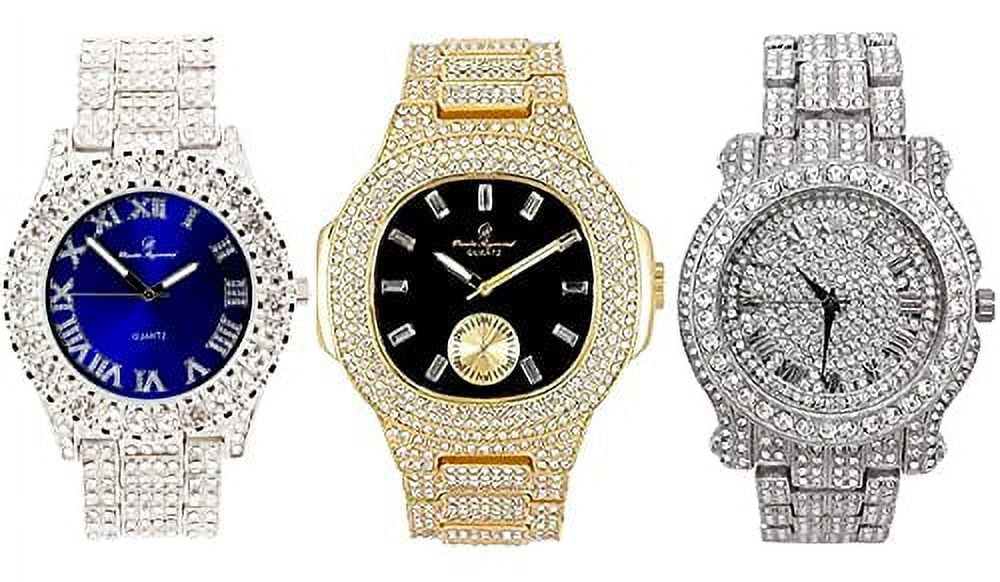 Live for The Versatility This Iced Out Bling Watch Set Offers!! Love ...