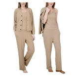 Live2Lounge Women's 3 Piece Textured Cable Knit Lounge Set (US, Alpha ...