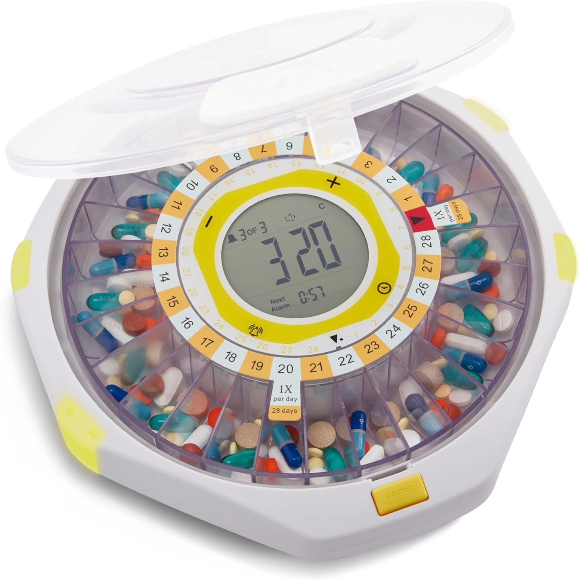 LiveFine Bluetooth Automatic Pill Organizer with Alerts, Lock & LCD ...