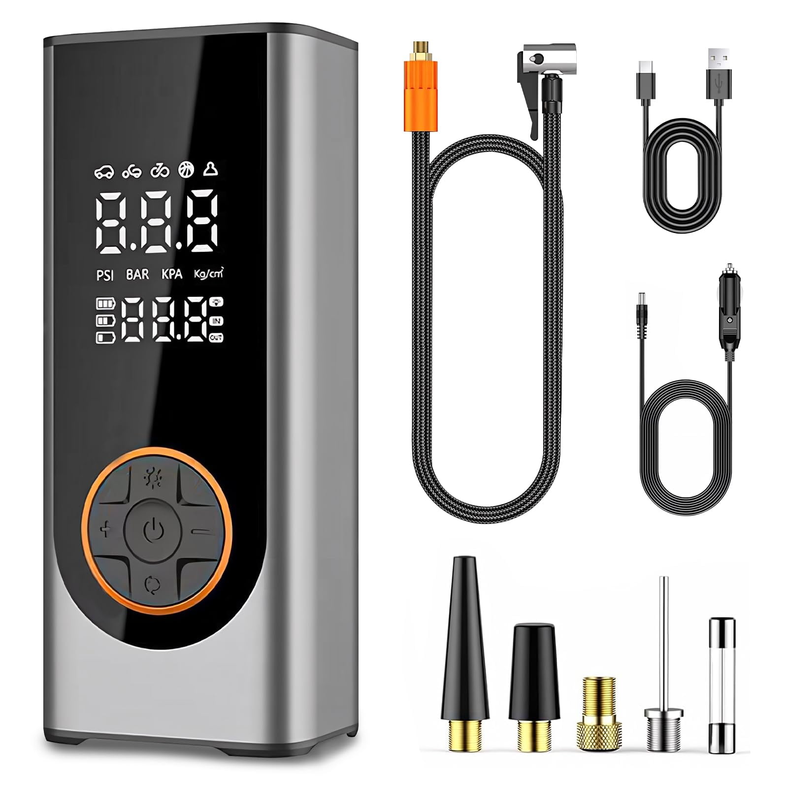 LiveGo Tire Inflator Portable Air Compressor, 150 PSI Cordless Air Pump ...