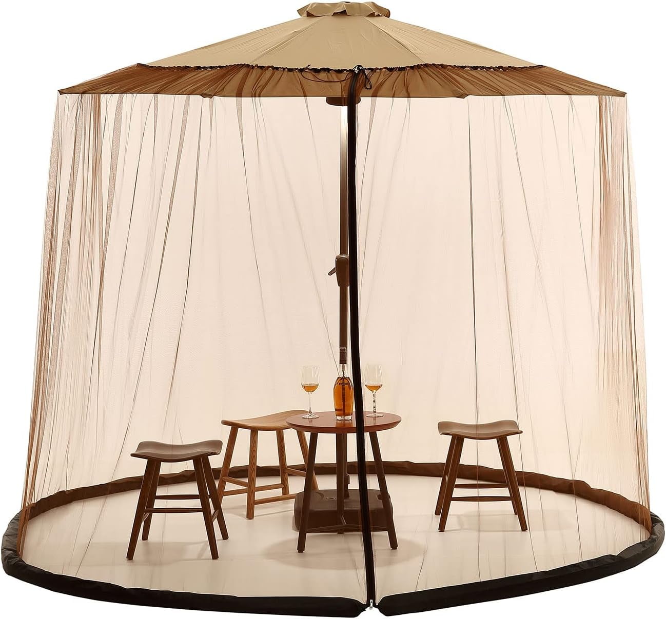 LiveGo Umbrella Mosquito Net, Patio Umbrella Net for Parasol, 7FT-12FT ...