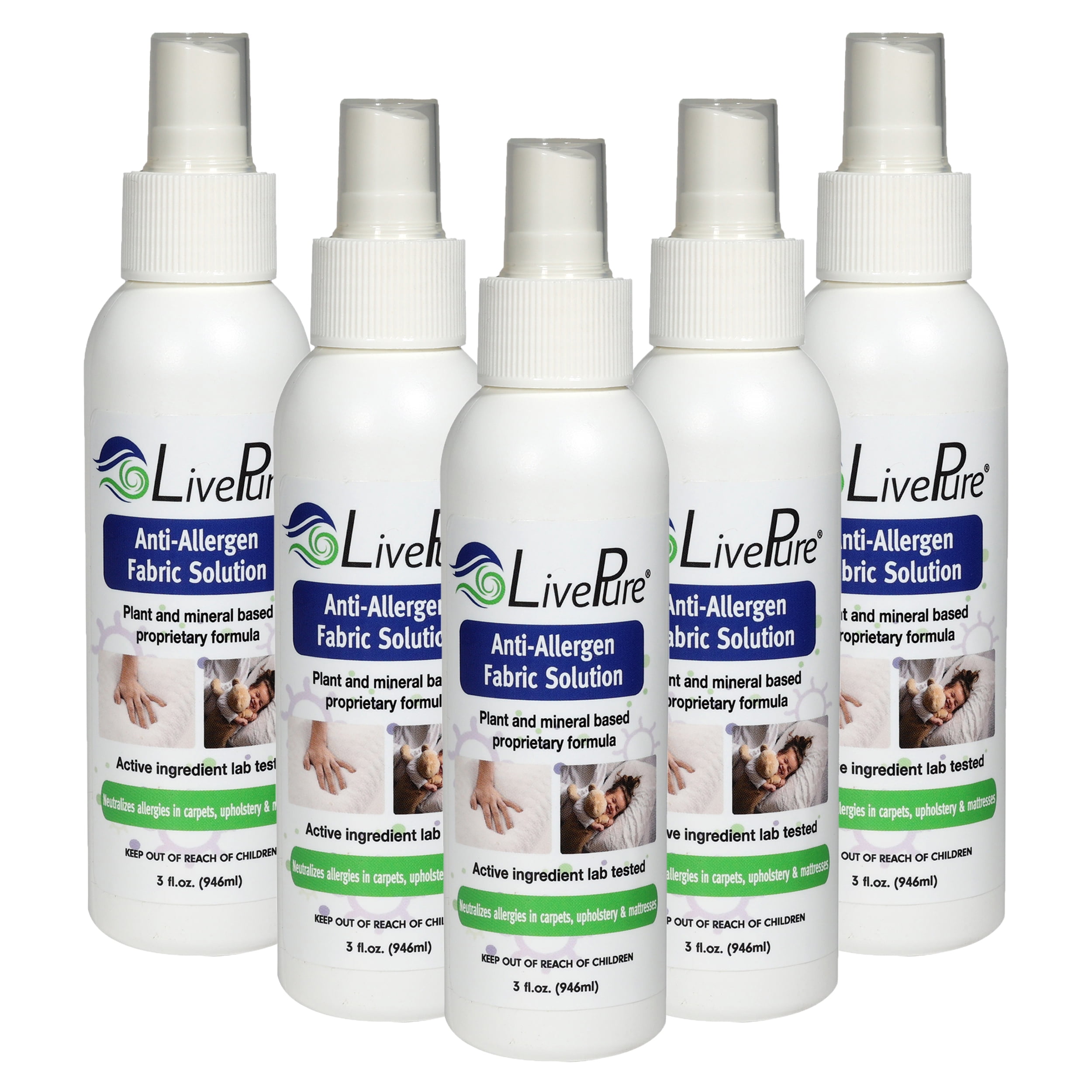 LivePure Anti-Allergen 3 OZ Fabric Spray for Household Surfaces. Plant ...