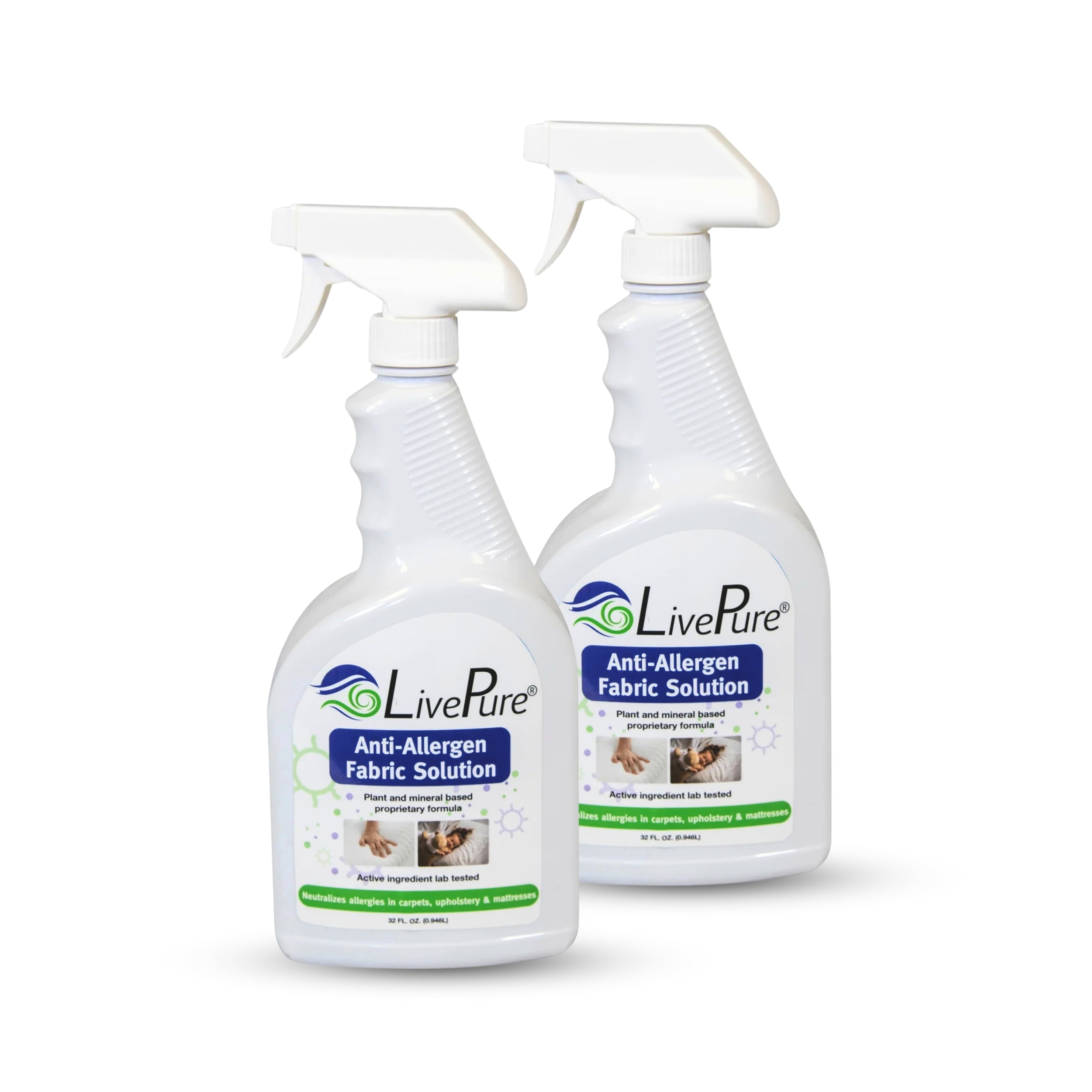 LivePure Anti-Allergen 32 OZ Fabric Spray for Household Surfaces, 2 ...