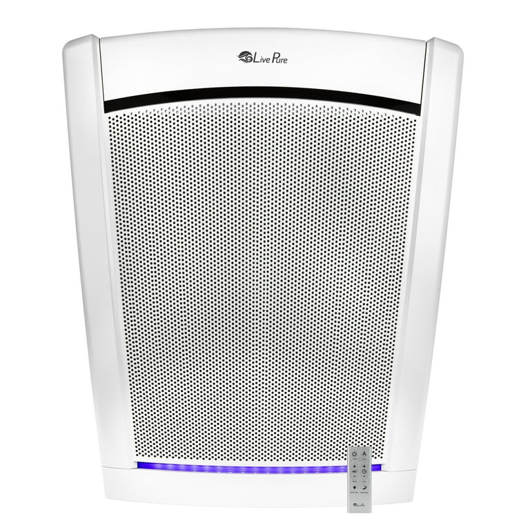 LivePure Bali Series Multi Room True HEPA Air Purifier with Air Quality Sensing System Cleans up to 2640 sq ft per hour White