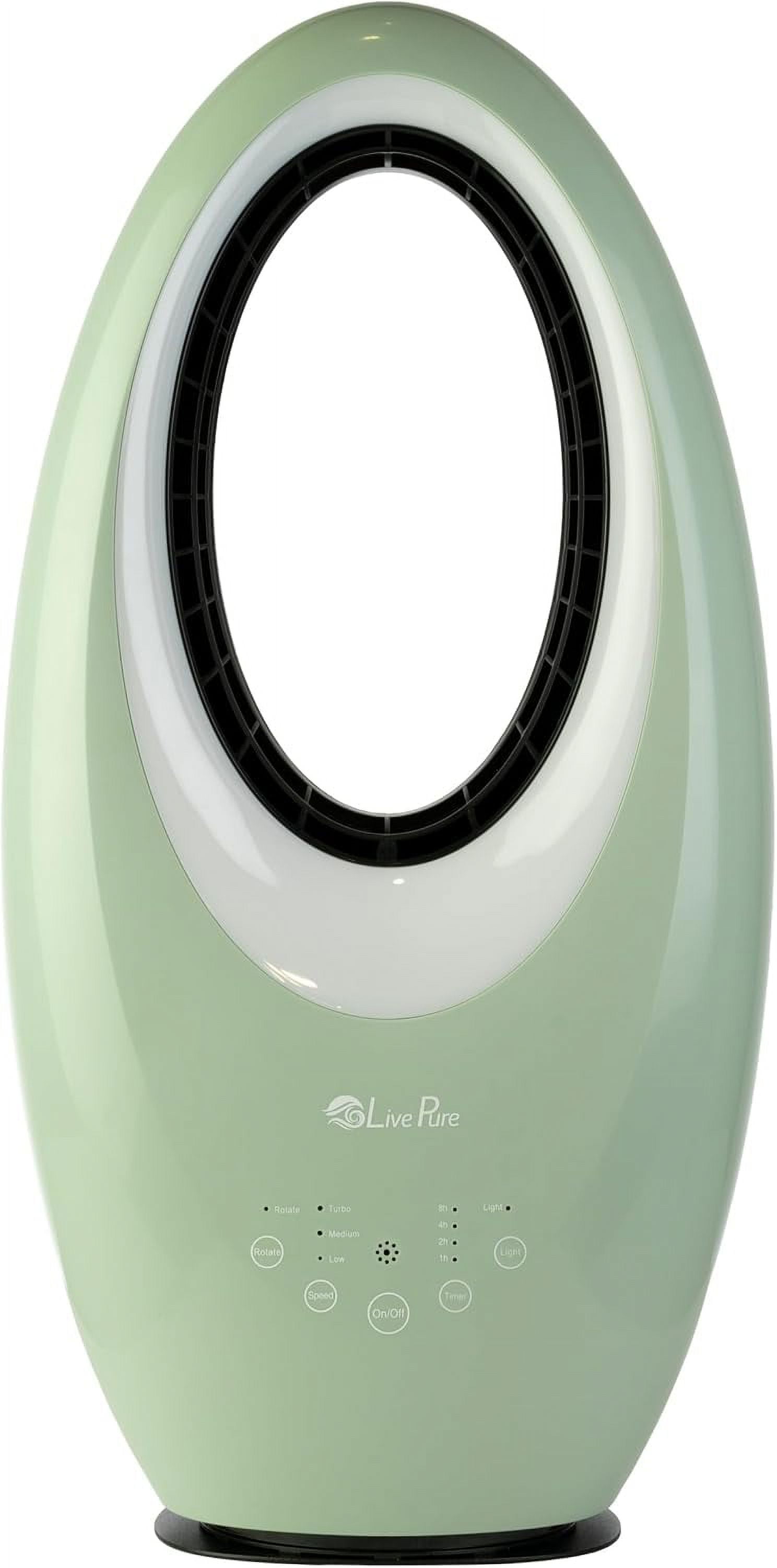 LivePure Bladeless Oscillating Fan w/Filter and Aroma Tray. 3-Speed ...
