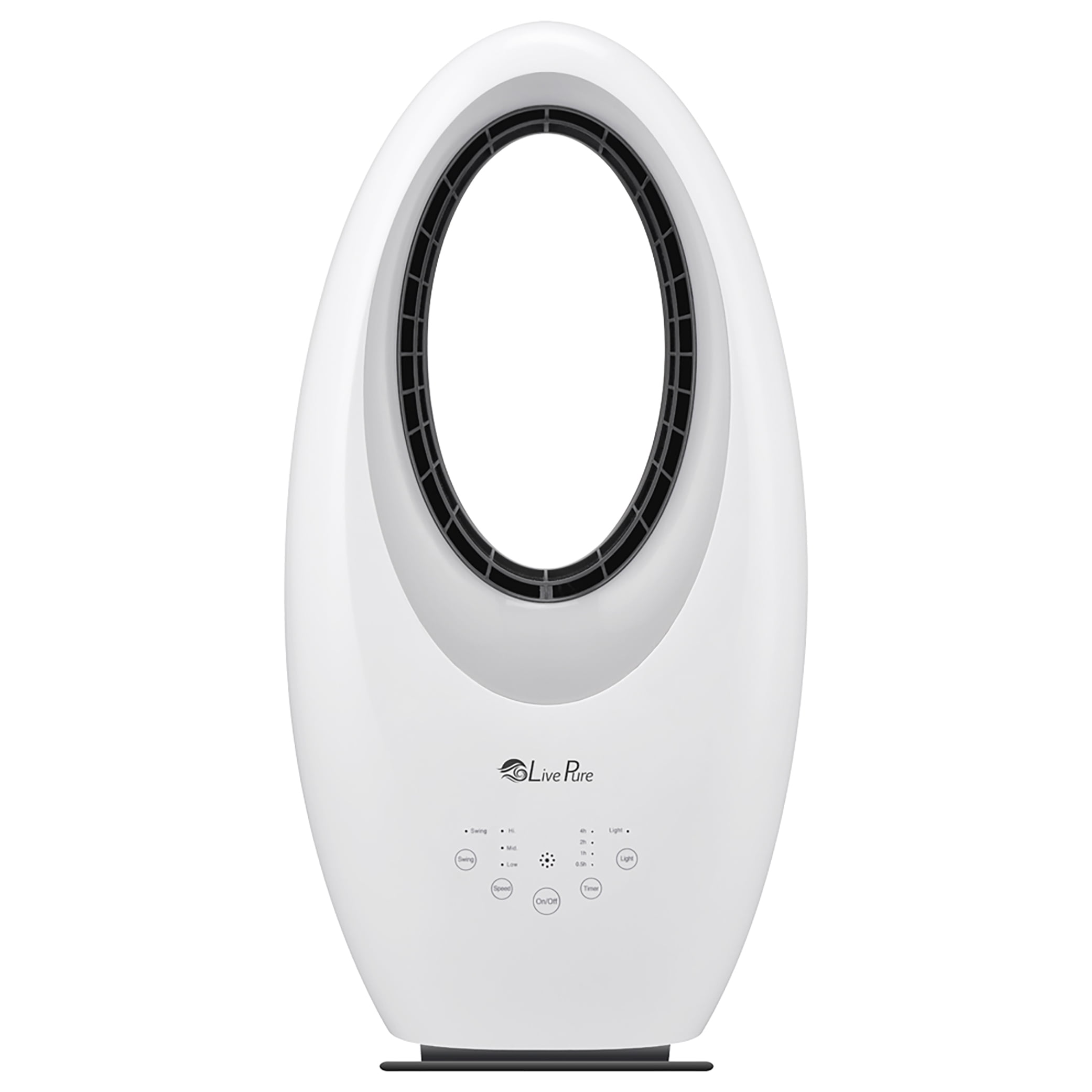LivePure Bladeless Oscillating Fan w/Filter and Aroma Tray. 3-Speed ...