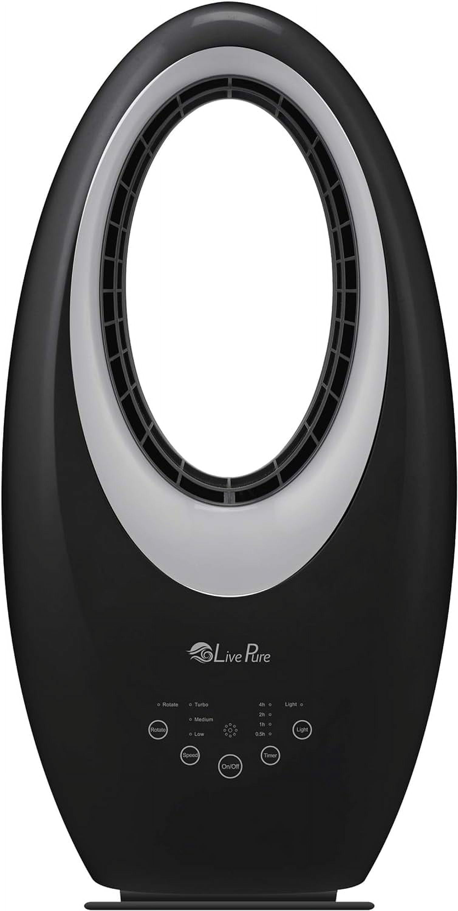 LivePure Bladeless Oscillating Fan. 3-Speed Adjustment, Touch Control ...