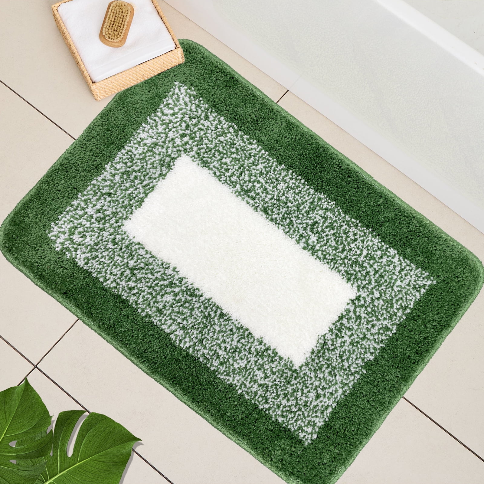 LivebyCare Green Bathroom Rugs - Bath Mats for Bathroom Non Slip ...