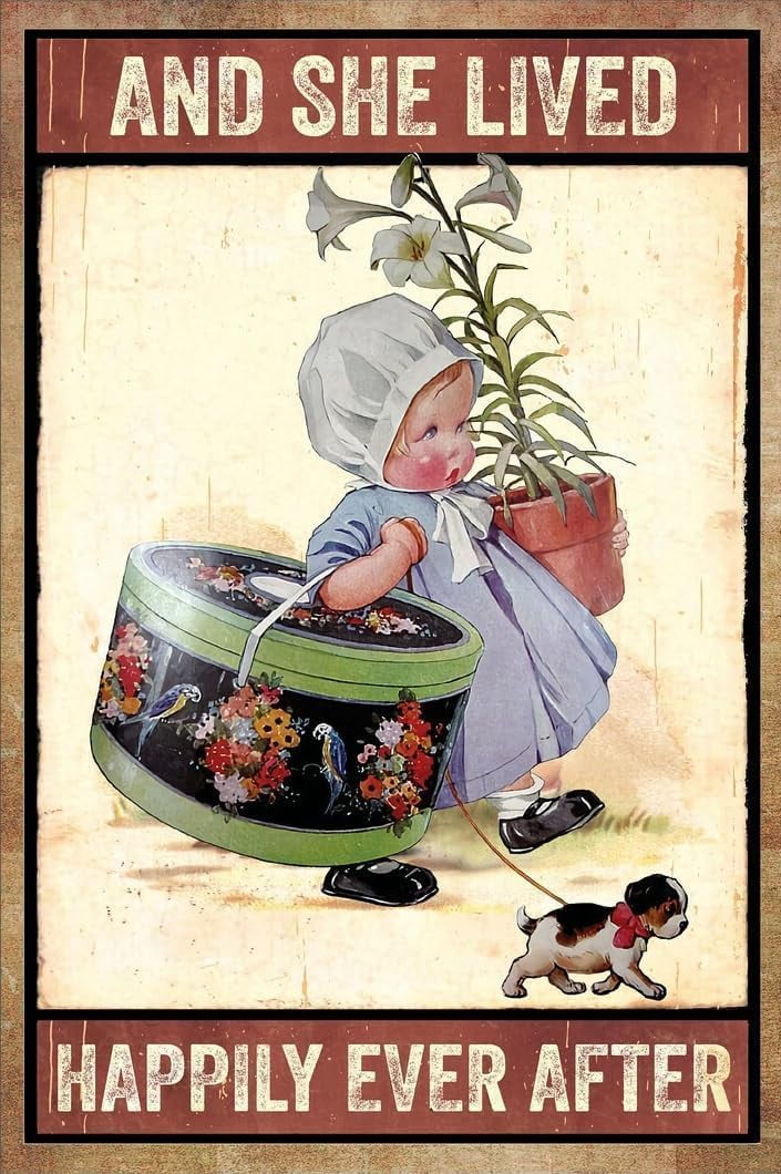 and She Lived Happily Ever After Poster Cute Little Girl Poster Dog ...