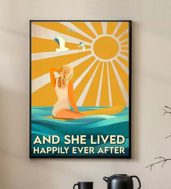 And She Lived Happily Ever After Poster, Ocean Poster, Surf Poster ...