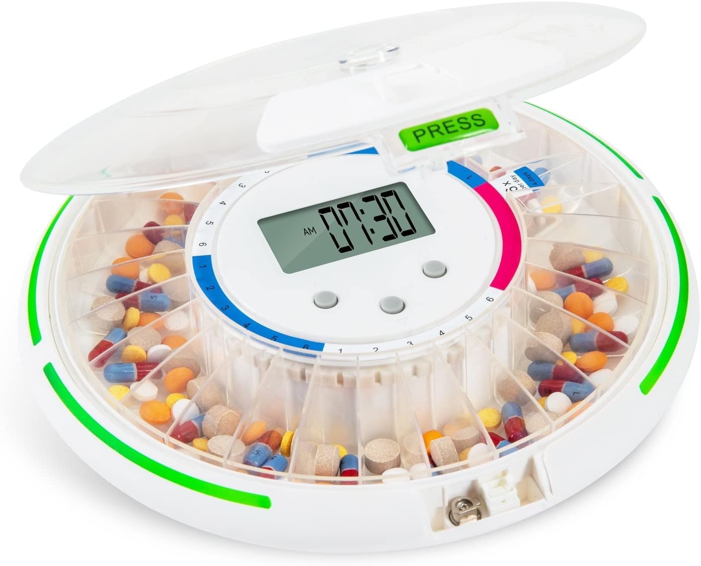 LiveFine Automatic Pill Dispenser, 28-Day Organizer with Alerts ...