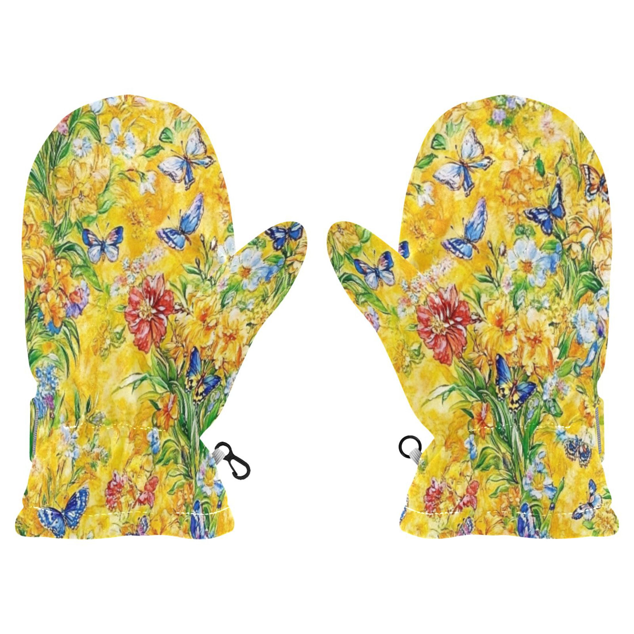 Lively Butterfly Garden Witch Cauldron Pattern Cold Weather Mittens ...