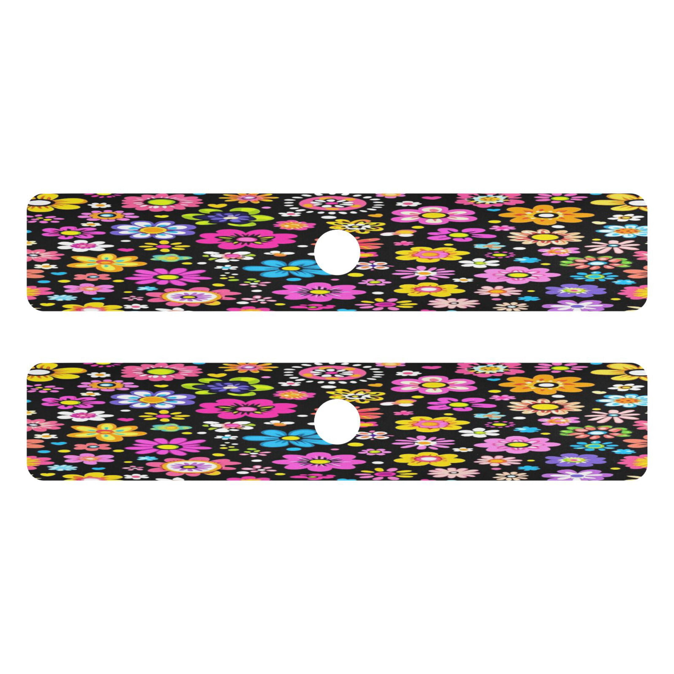 Lively Flower Field Extra Long Silicone Algae Sink Mat 30x5.4in 2 Pack ...