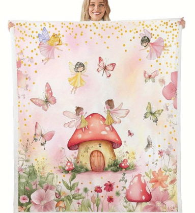 Lively Goose Flower Fairy Blankets and Throws 90"x90", Cute Fairy ...