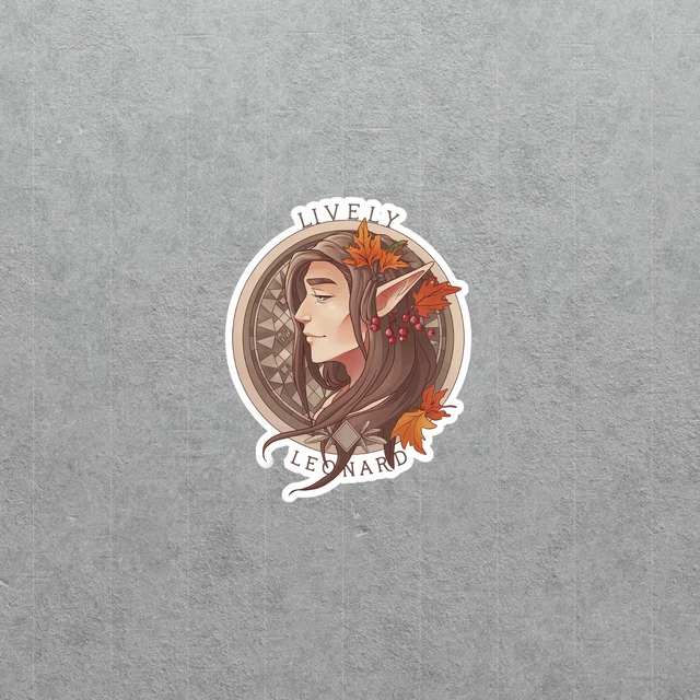 Lively Leonard Elf Fantasy Art Sticker - Cozy Autumn Leaves Decorphone ...
