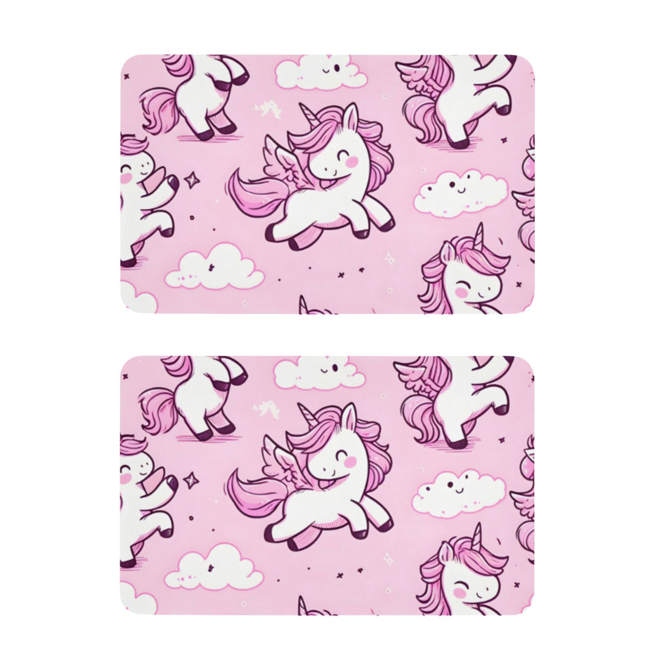 Lively Unicorn and Cloud Refrigerator Magnet Stickers Square Fridge ...