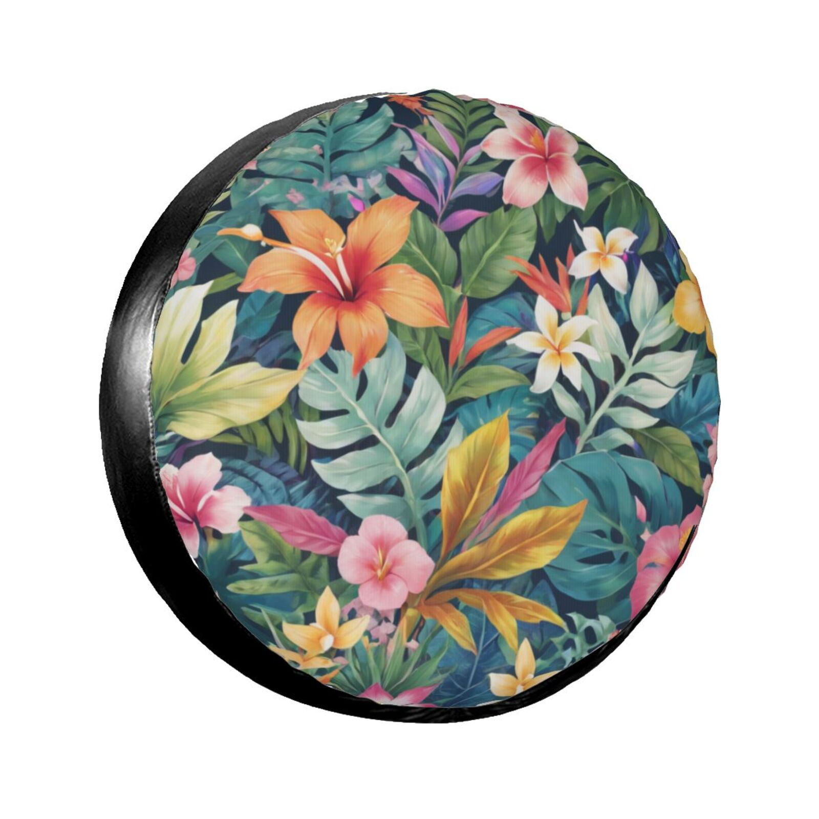 Lively Tropical Flower Color Camping Spare Tire Cover Wheel Protector