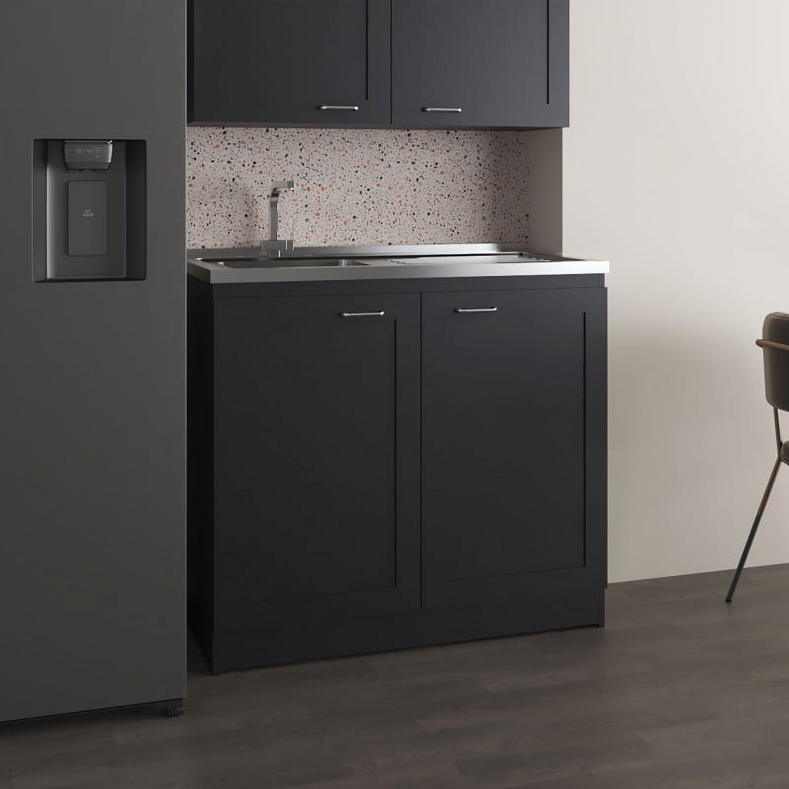 LivelyAant 39" Utility Sink with Base Cabinet, Two Shelves, Stainless ...