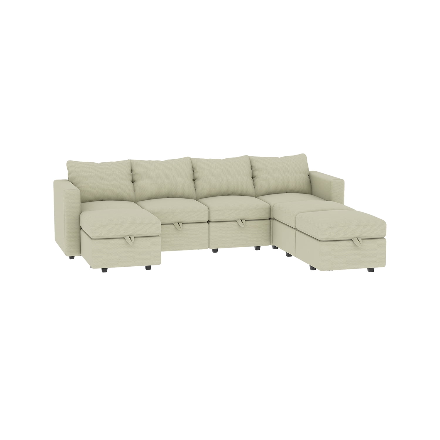 Livelylodge Modern L-Shaped Modular Sectional Sofa, Polyester ...