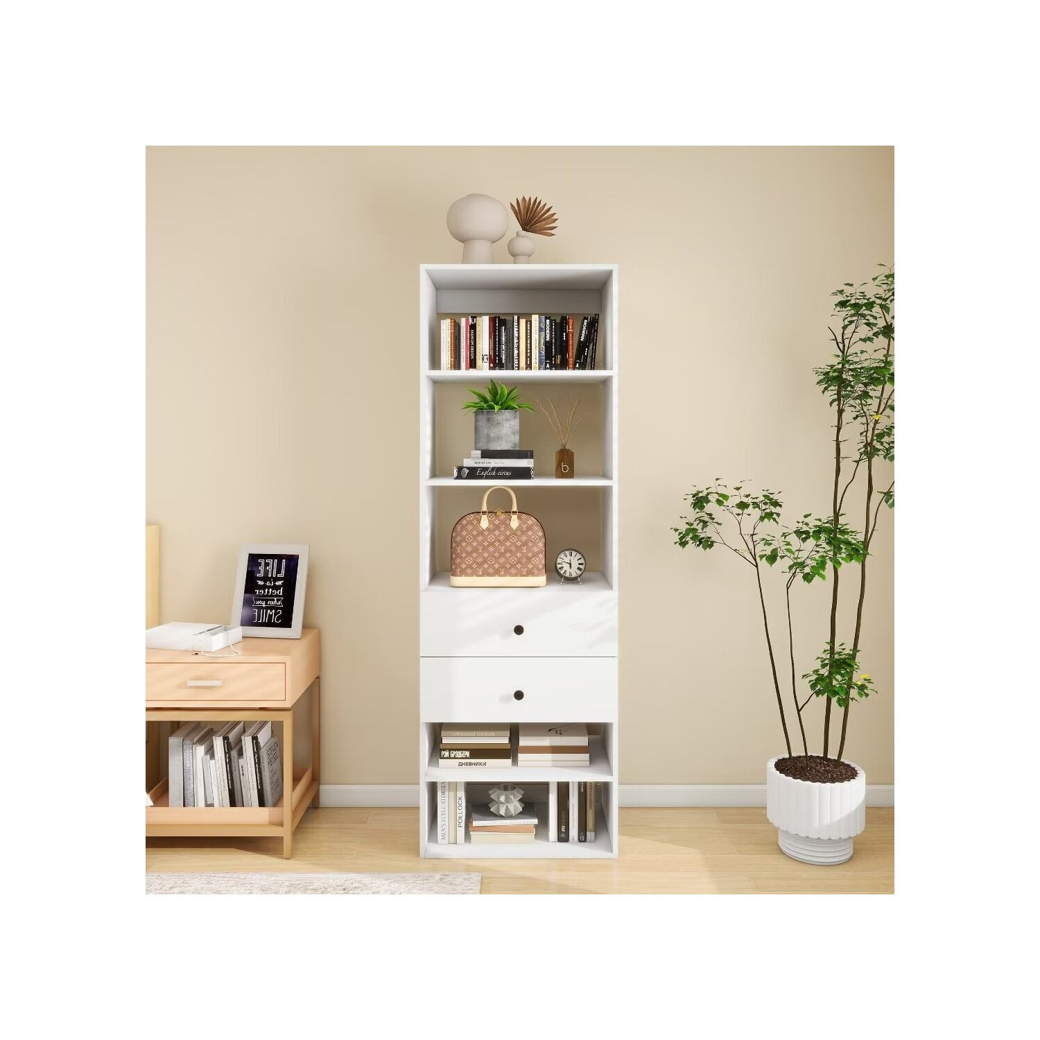 LivelyLodge Wooden Modular Closet System :Closet Organizer Modern Open ...