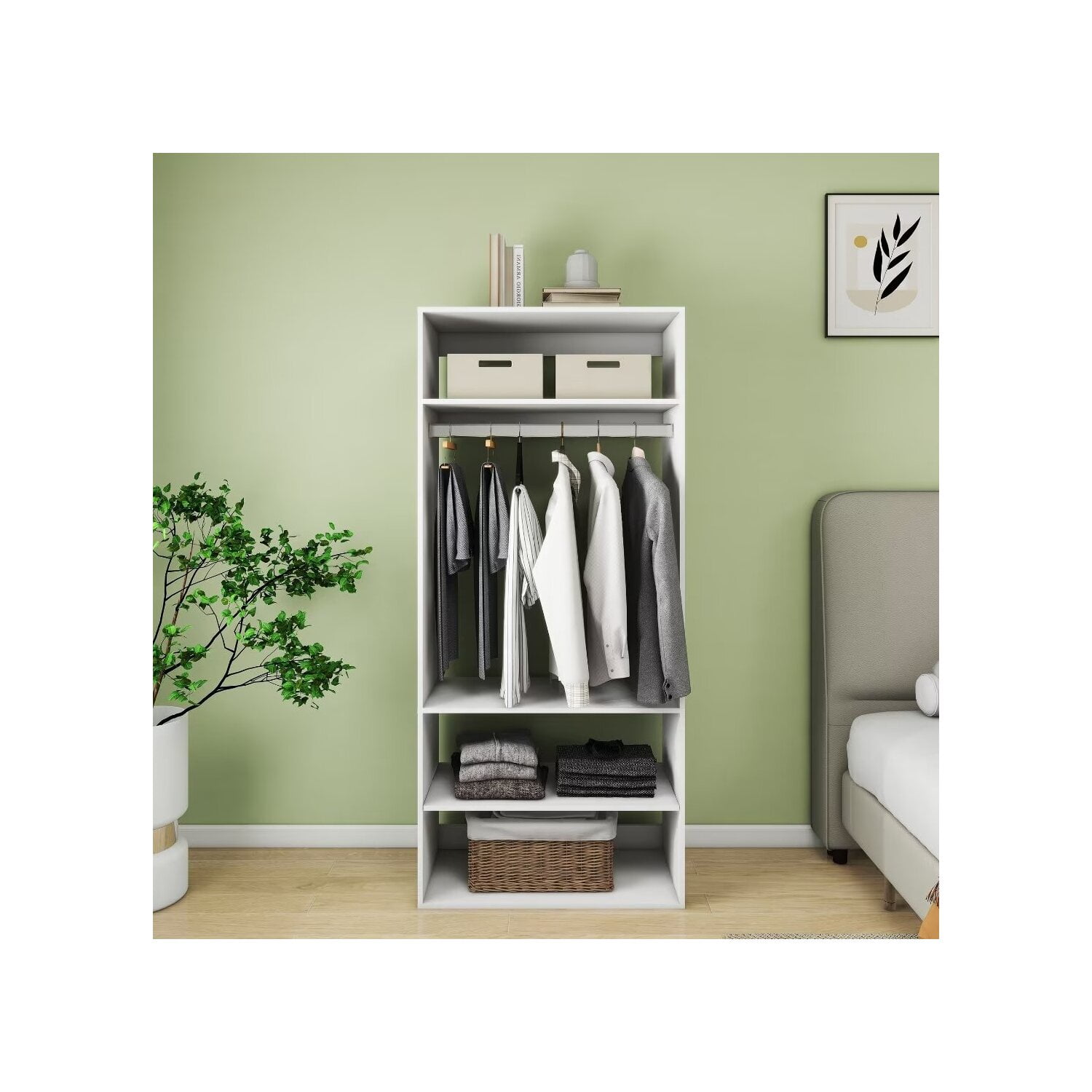 LivelyLodge Wooden Modular Closet System :Closet Organizer Modern Open ...