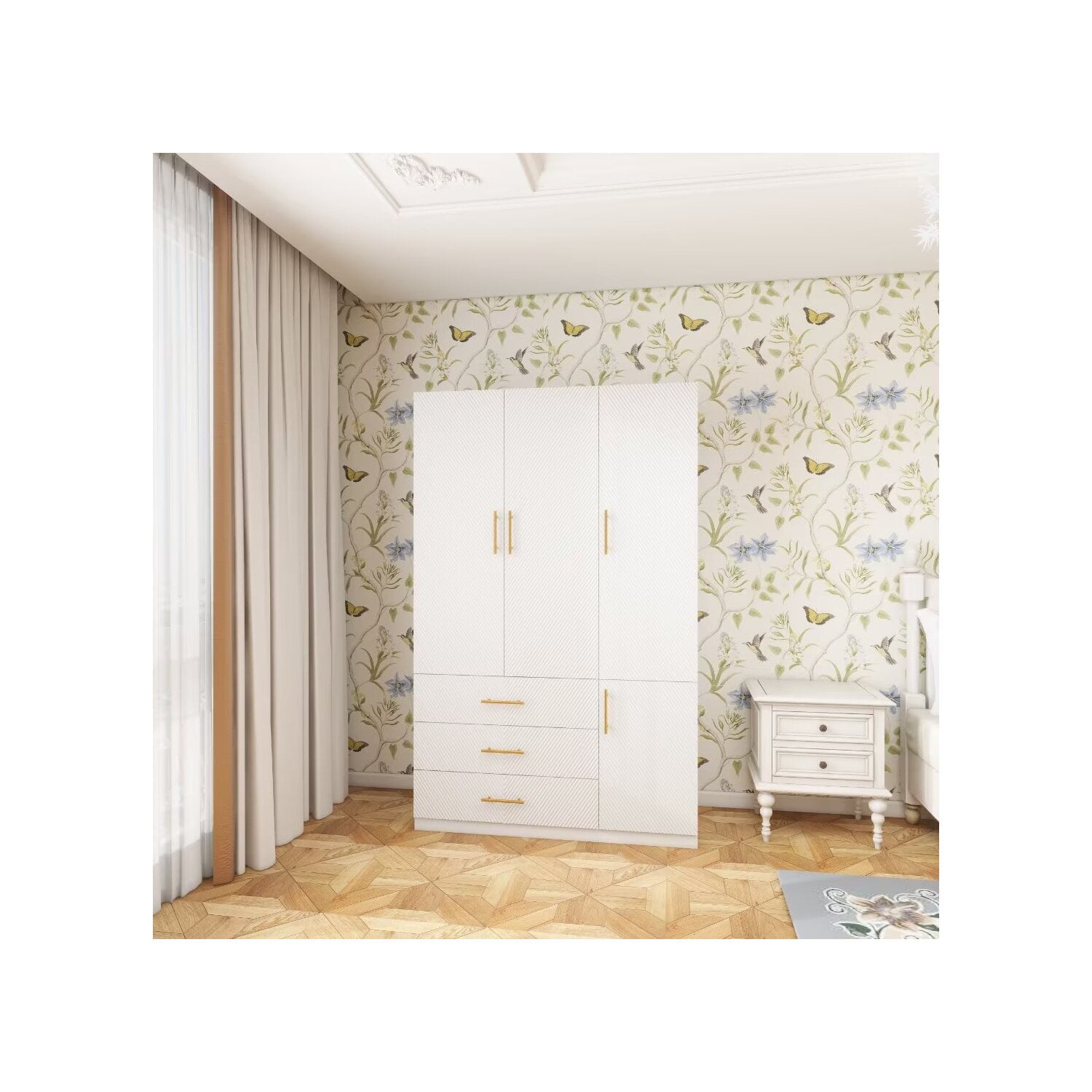 LivelyLodge Wooden Wardobe Armoire Closet Storage for Bedroom Furniture ...