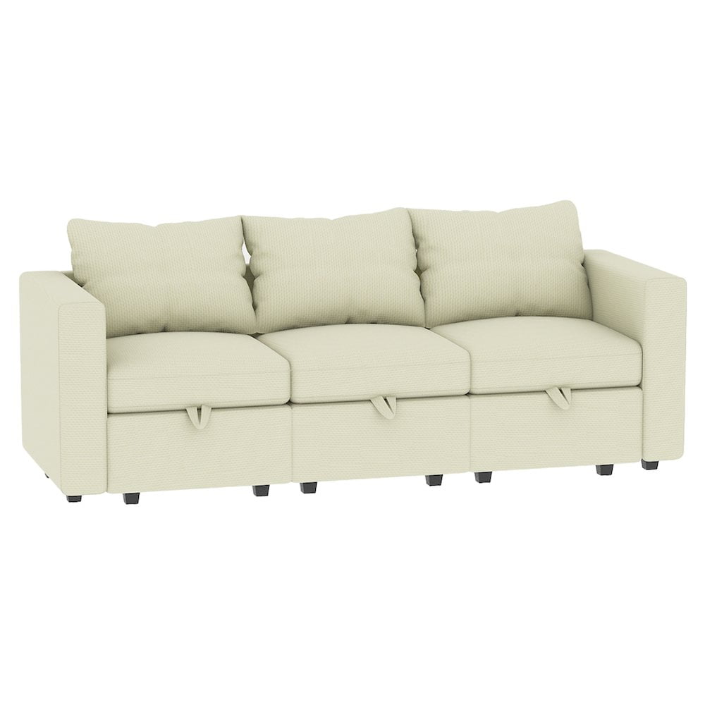 Livelylodge Living Room Modular Sectional Couch with Storage - 3-Seater ...