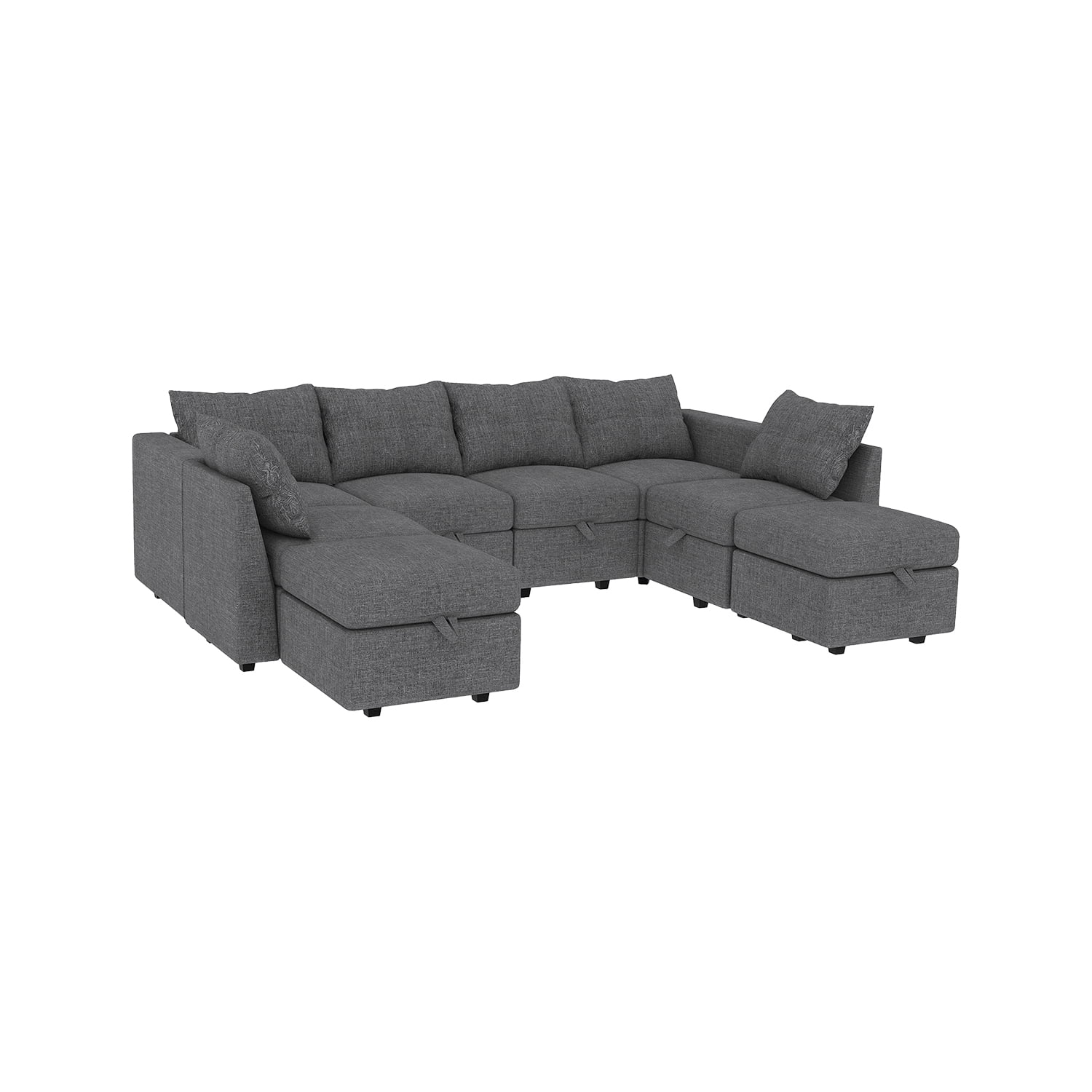 Livelylodge Modern L-Shaped Modular Sectional Sofa, Polyester ...