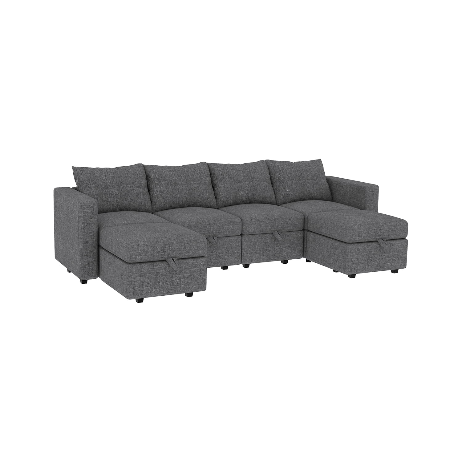 Livelylodge Modular Sectional Sofa with Storage, 109'' L-Shaped Couch ...