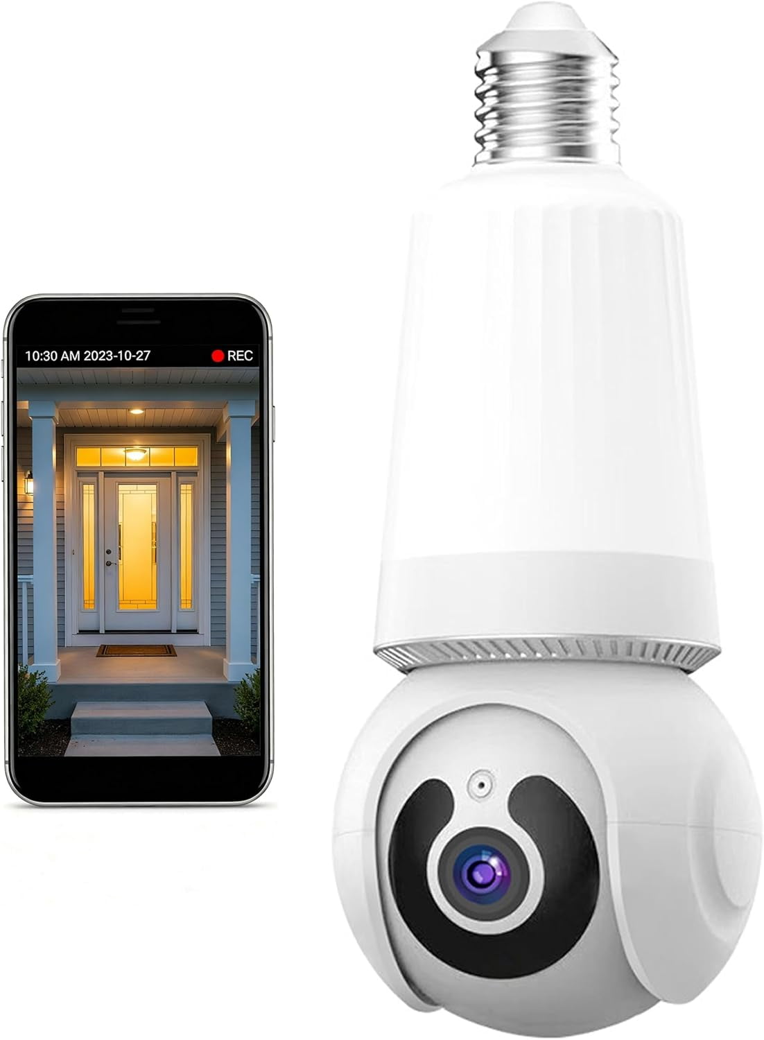 Livelyto 4MP Light Bulb Security Camera, 2.4G WiFi Wireless Night ...