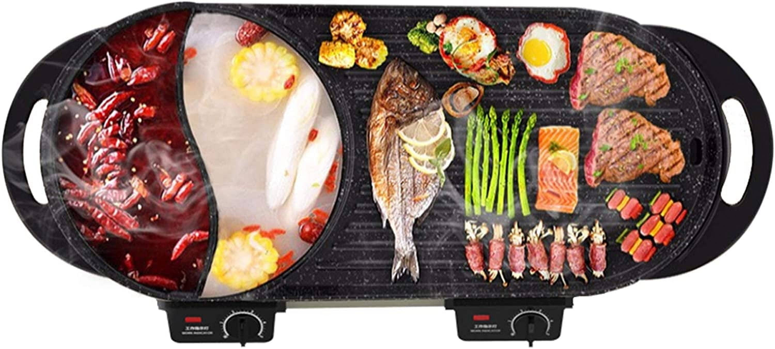 Liven Electric Grill With Hot Pot,Multifunctional Indoor Teppanyaki ...