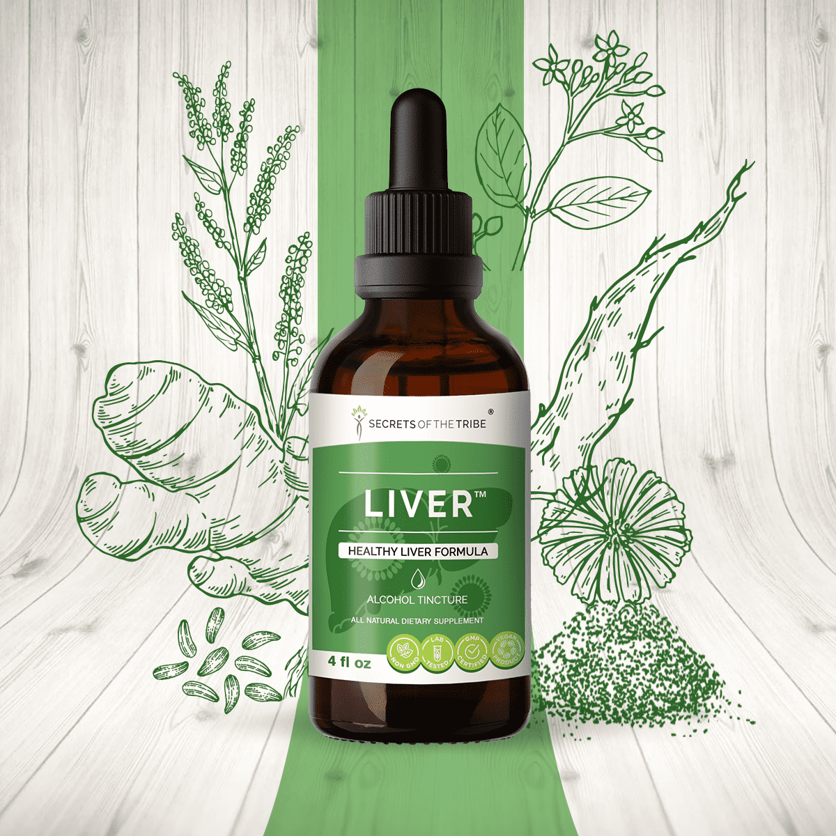 Liver Alcohol Extract, Tincture, Milk Thistle, Chicory, Turmeric ...